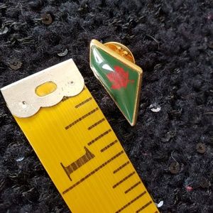 Jewelry | Quadrilateral Yellow Gold Red Maple Leaf Pin | Poshmark